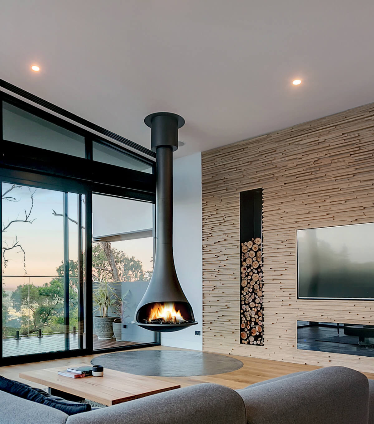 Hanging & Suspended | Designer Fireplaces | Caleo Ltd